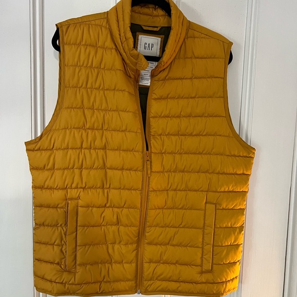 GAP | Jackets & Coats | Mustard Yellow Gap Puffer Vest Mens Lg | Poshmark